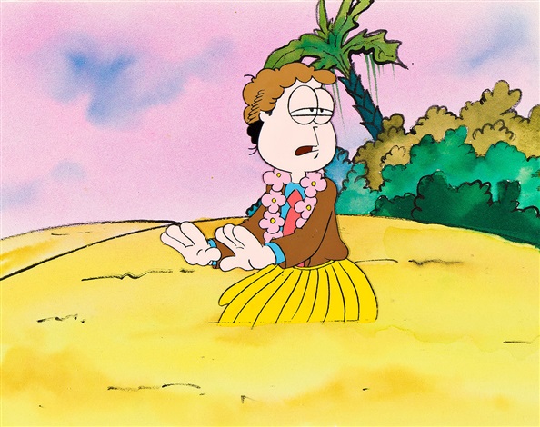 Garfield and Friends episode 1 cel and background setup, exposure sheet ...