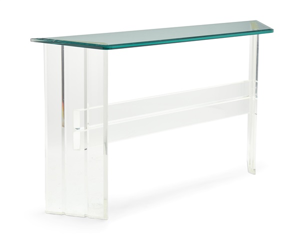 An Art Deco Revival acrylic and glass console table by Joseph Galvan on ...