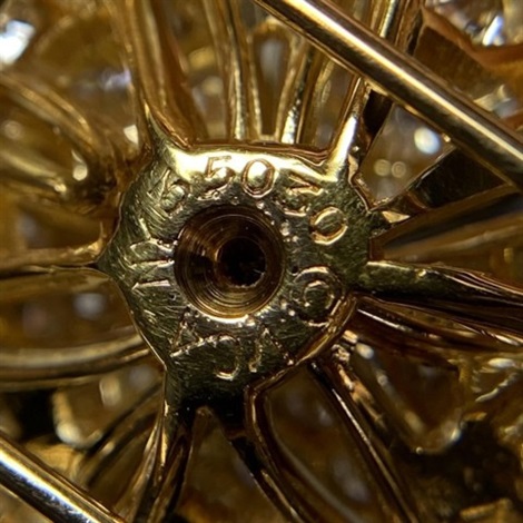 Van Cleef Arpels Gold and Diamond Flower Clip-Brooch by Van Cleef ...