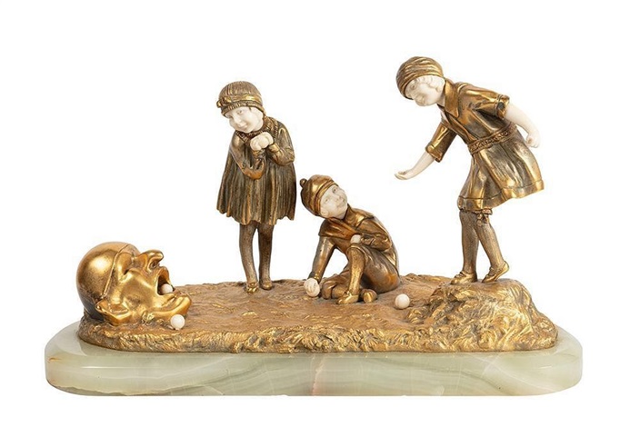 Children Playing Boules Fillettes Au De Passe-Boules by Demetre ...