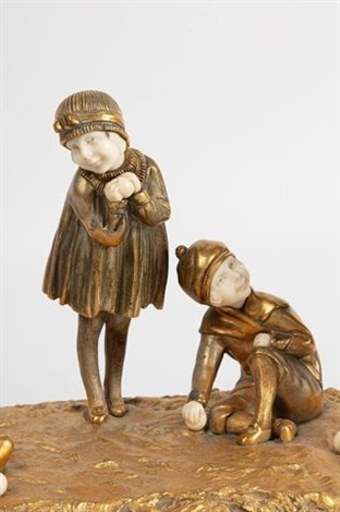 Children Playing Boules Fillettes Au De Passe-Boules by Demetre ...