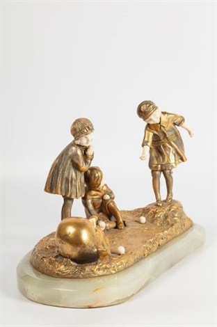 Children Playing Boules Fillettes Au De Passe-Boules by Demetre ...