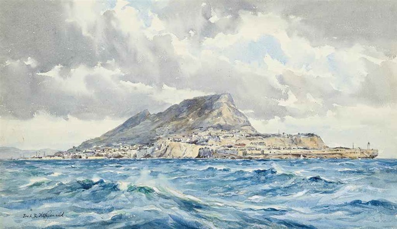 View of Gibraltar by Frederick Richard Fitzgerald on artnet