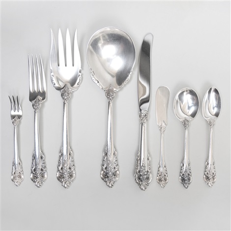 Wallace Silver Flatware Service in the Grand Baroque Pattern by R ...