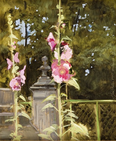 Pejzaż z kwiatami by Jan Wolek on artnet