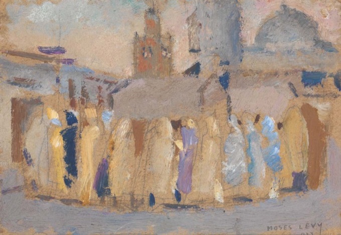 Rassemblement devant la mosquée by Moses Levy on artnet