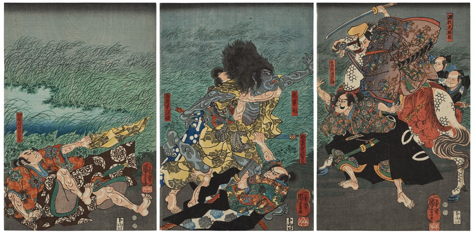 The Capture of Kidomaru by Minamoto no Yorimitsu by Utagawa Kuniyoshi ...