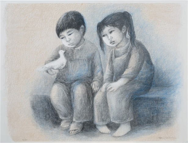 Seated children 3 works by Fanny Rabel on artnet