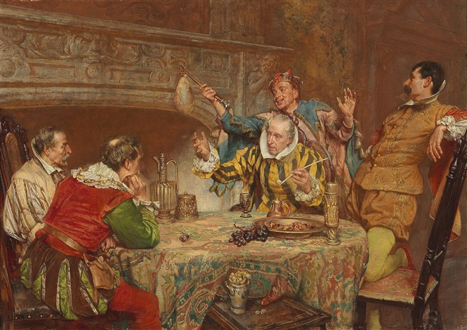 Merry Dinner Party with Court Jester by Edgar Bundy on artnet