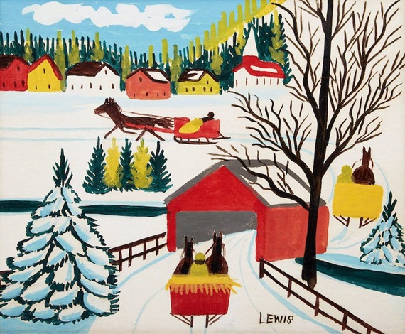 Winter Sleighing Scene by Maud Lewis on artnet