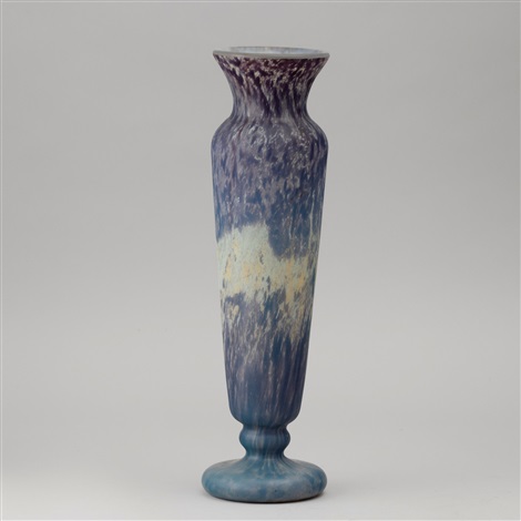 A polychrome glass vase with a frosted surface by Daum (Co.) on artnet