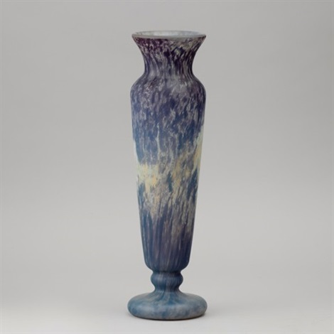A polychrome glass vase with a frosted surface by Daum (Co.) on artnet
