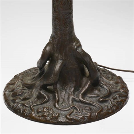 Tree trunk table lamp base by Unique Art Glass and Metal Company on artnet