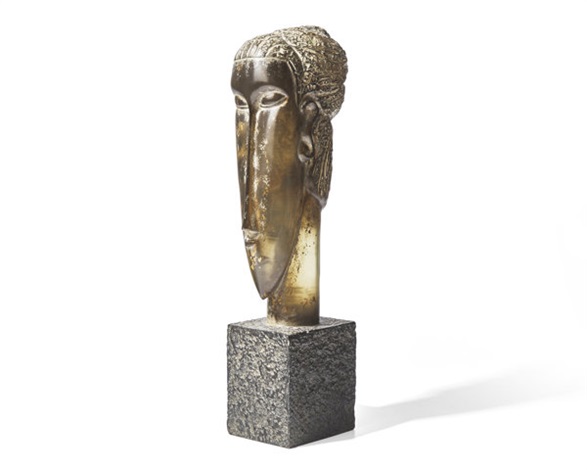 Sculpture of womans head, 20th century by Amedeo Modigliani on artnet