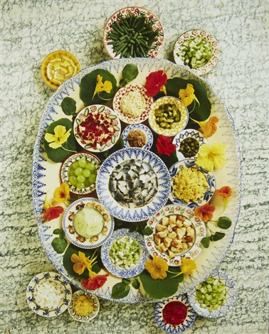 Food still life with chopped vegetables, c.1990 by Tessa Traeger on artnet