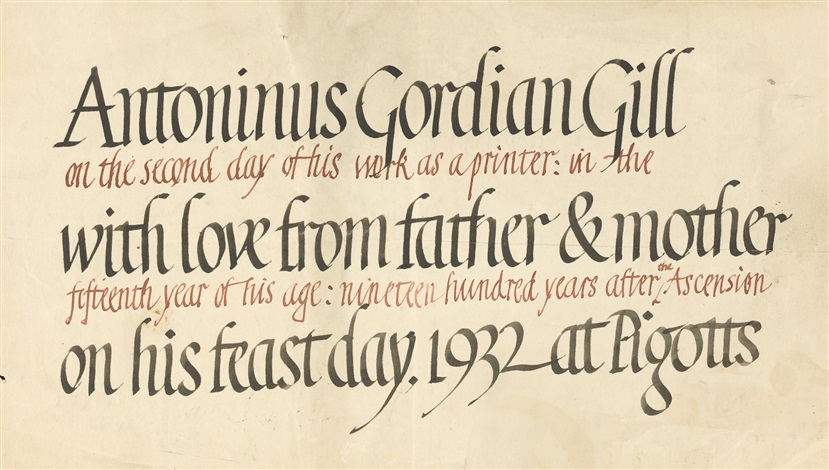Three examples of Eric Gill calligraphy 3 works by Eric Gill on artnet