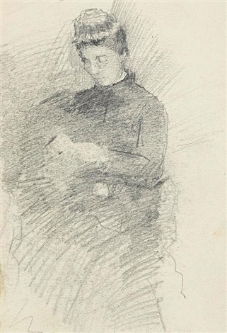 Susan Yeats Reading by John Butler Yeats on artnet