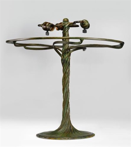 Water lily twisted stem lamp base by Tiffany Studios on artnet