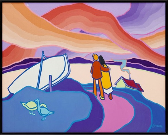 Lakeside Lovers by Ted Harrison on artnet