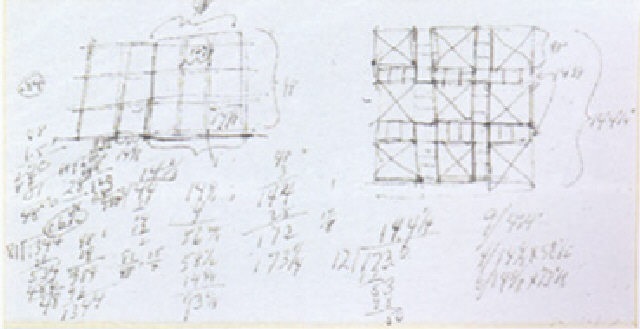 Working drawing for structural work by Sol LeWitt on artnet