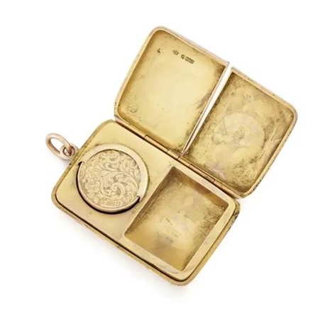 George Unite. A 9ct gold combination sovereign and stamp case by George ...