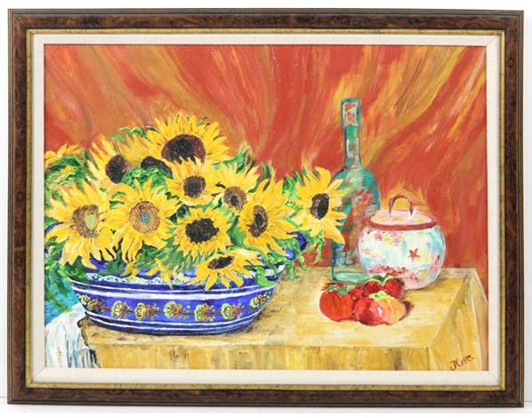 Still life with sunflowers by J. Carr on artnet