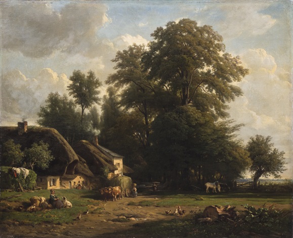 Paysage à la chaumière by Francois Antoine Leon Fleury on artnet