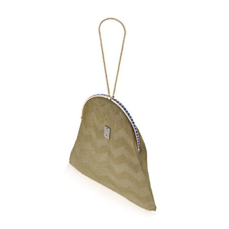 CHARLES HOLL ART DECO SAPPHIRE, DIAMOND AND GOLD EVENING BAG by Charles ...