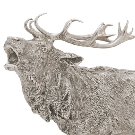 A silver model of a stag, James R. Biggins, Sheffield, 2023 by James ...