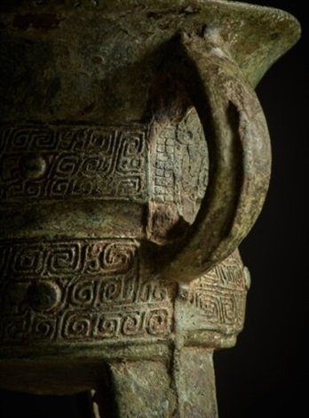 An archaic bronze ritual wine vessel Jia, Late Shang dynasty on artnet