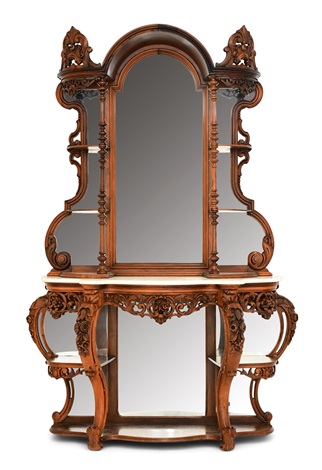 Attributed to John Joseph W. Meeks, Rococo Revival Etagere by J. & J.W ...