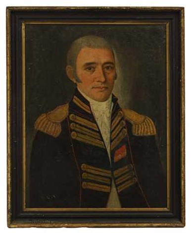 Portrait of a young naval officer, half-length, in uniform by Iberian ...