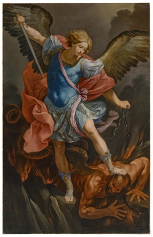 The Archangel Michael defeating Satan by Giuseppe Mazzolini on artnet