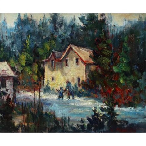 WINTER WALK, WARKWORTH by Lucy Manley on artnet