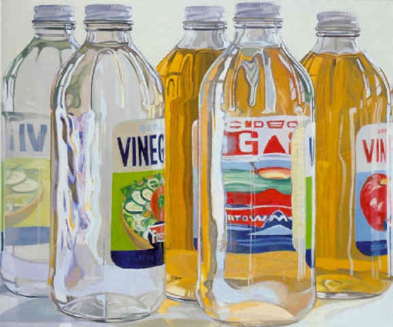 Vinegar bottles by Janet Fish on artnet