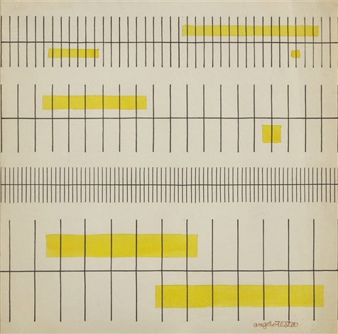 Yellow and Black for Fabric Design, circa 1975 by Angelo Testa on artnet