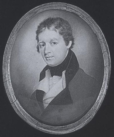 A gentleman General Knox wearing red coat with blue lapels and collar ...