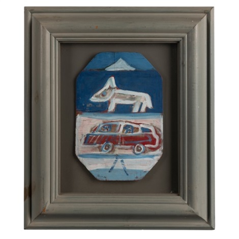 WHITE DOG, RED CAR, 1984 by Patrick Hayman on artnet