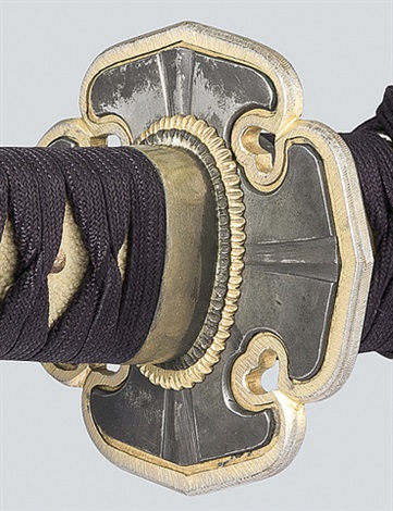 Katana unsigned Kaifu wItomaki tachi style sword mounting with nashiji ...