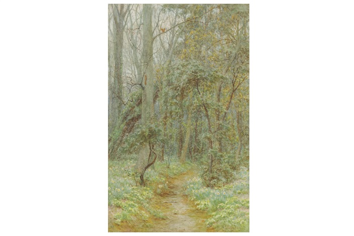 The Primrose Path, Farringford, 1909 by Helen Allingham on artnet