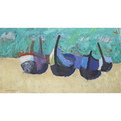 BOATS AT NAZARE by David Alan Redpath Michie on artnet