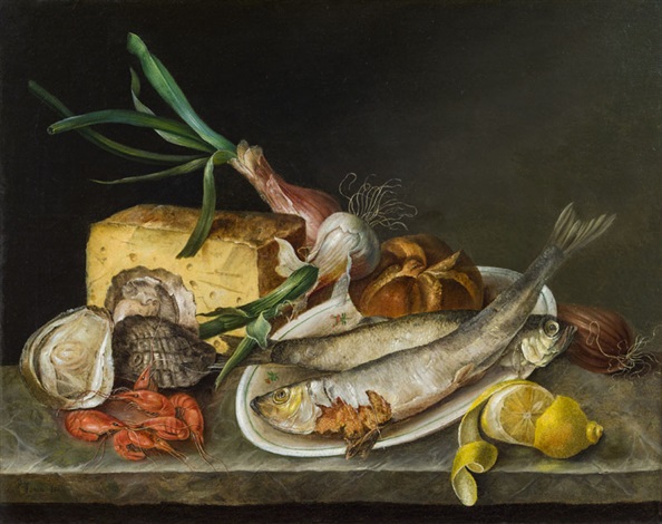 Küchenstillleben mit Sprotten und Käse by Matthias Rudolf Toma on artnet