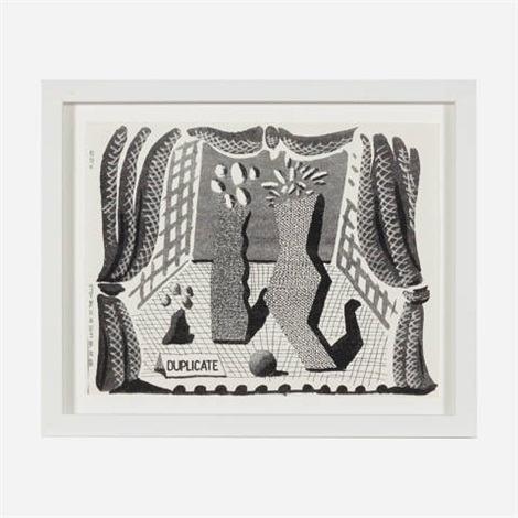 Duplicate Flower Pots on Stage by David Hockney on artnet