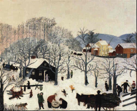 Maple sugar orchard by Grandma Moses on artnet