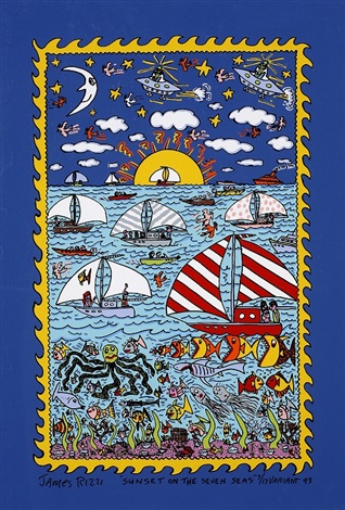 Sunset on the Seven Seas by James Rizzi on artnet