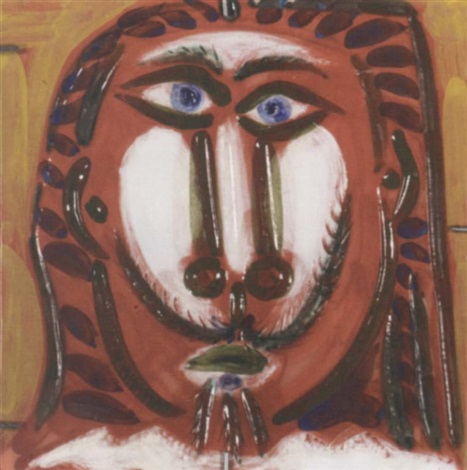 Mans head with long hair by Pablo Picasso on artnet