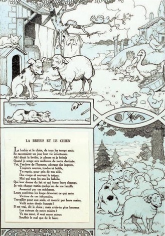 La Brebis et le Chien by Benjamin Rabier on artnet