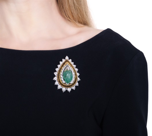 Gold, Emerald and Diamond Pendant-Brooch by David Webb Inc. on artnet