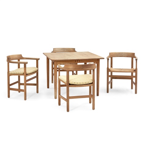 Hans Wegner 1914-2007 for PP Mobler Oak Table and Four PP 62 Chairs by ...