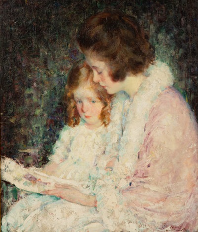 Portrait of a Mother and Daughter Artists Wife Bernice Wren Bewley and ...
